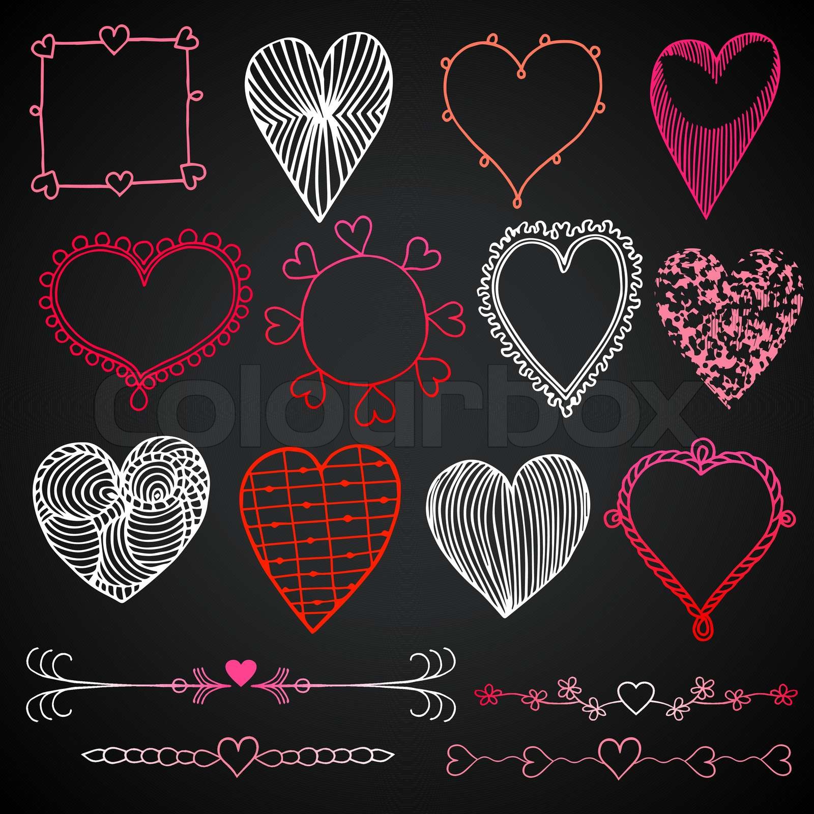 Valentine's day in chalkboard style, red, white and pink beautiful ...