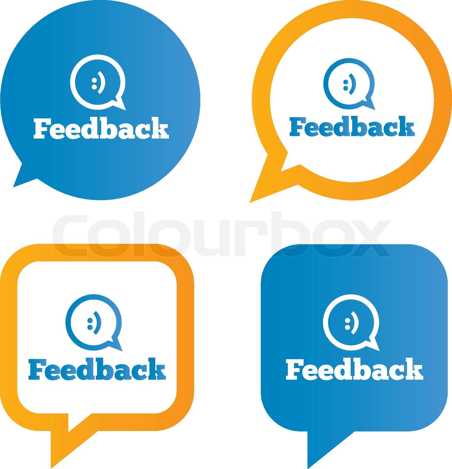 Feedback speech bubbles with smile. | Stock vector | Colourbox