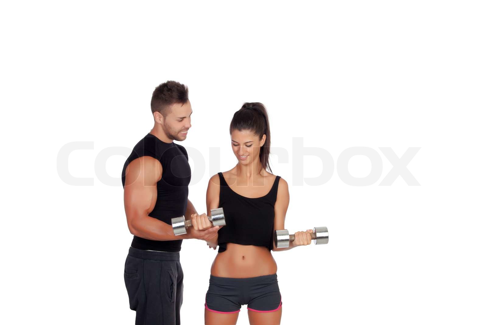 Training with my personal trainer | Stock image | Colourbox