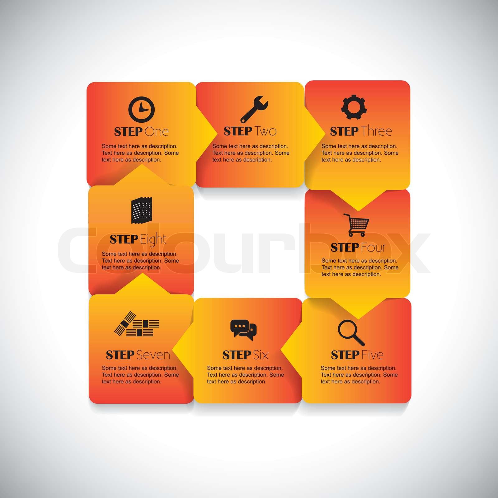 numbered sequence of steps infographic - vector graphic | Stock vector ...