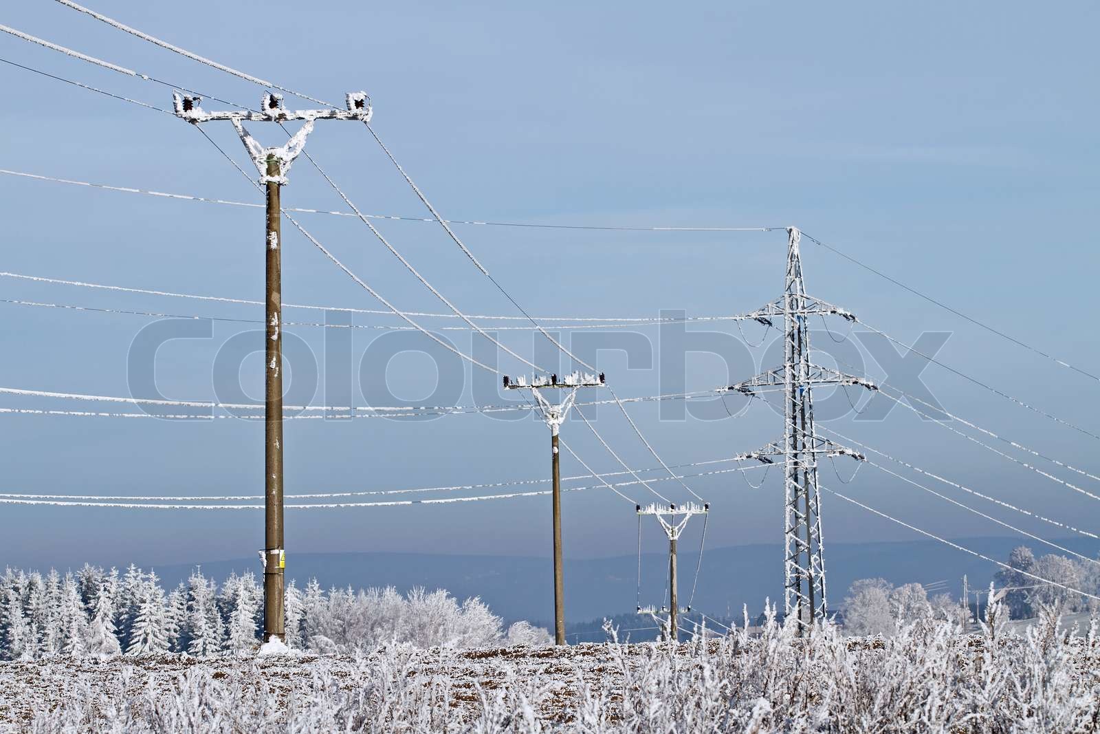 Electric pylon | Stock image | Colourbox