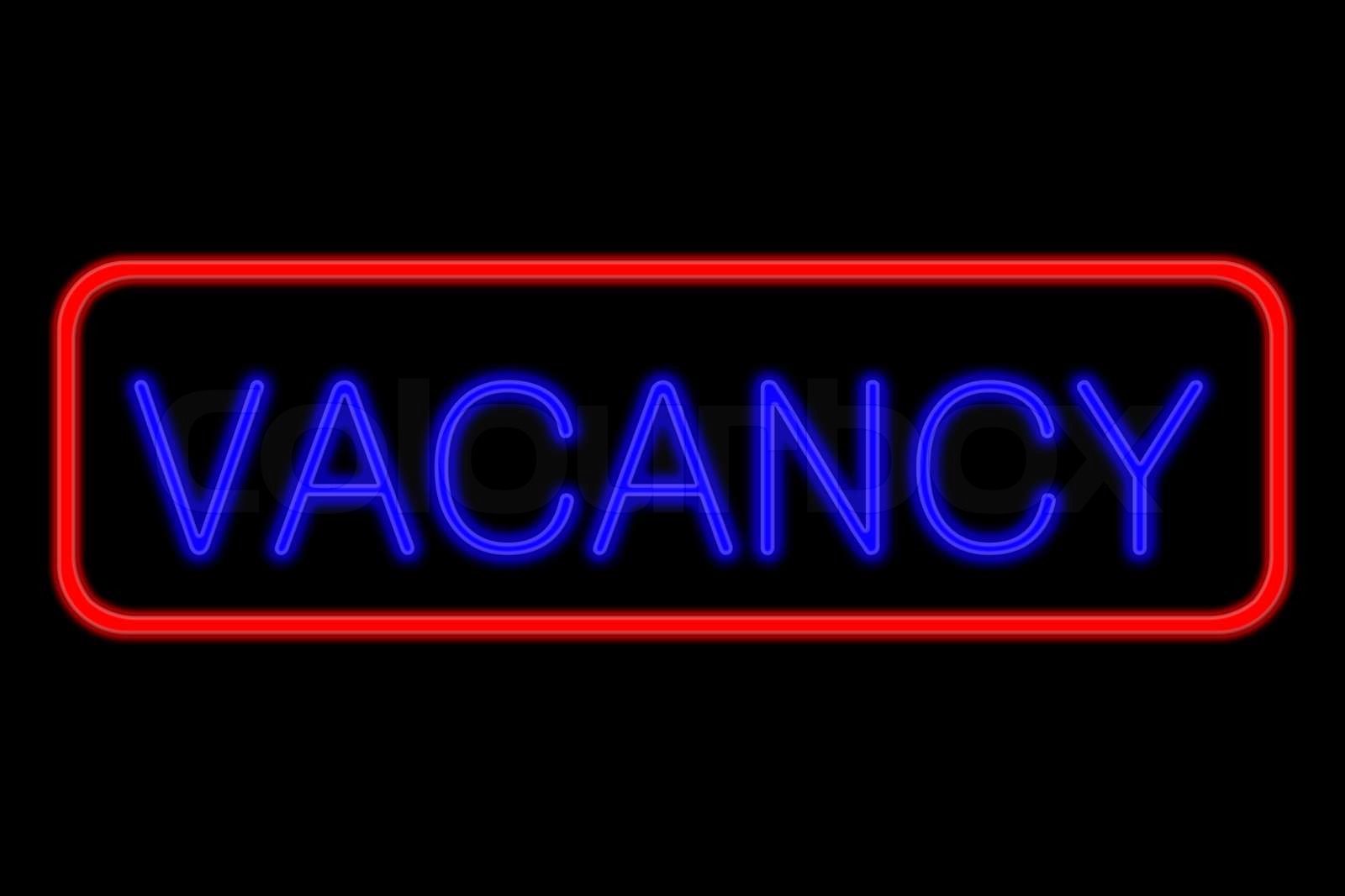 Neon Sign vacancy | Stock image | Colourbox