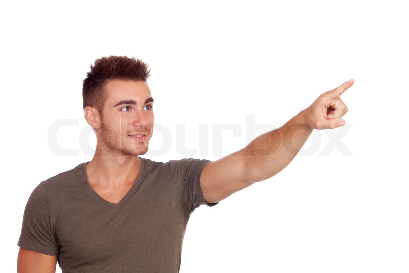 Young boy indicating something | Stock image | Colourbox