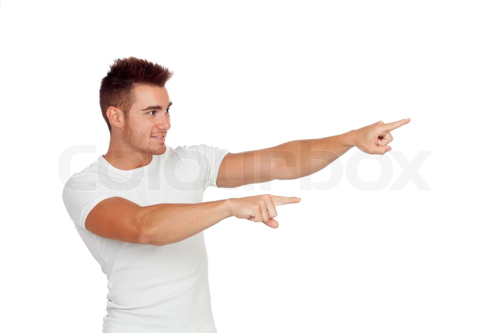 Young boy indicating something | Stock image | Colourbox