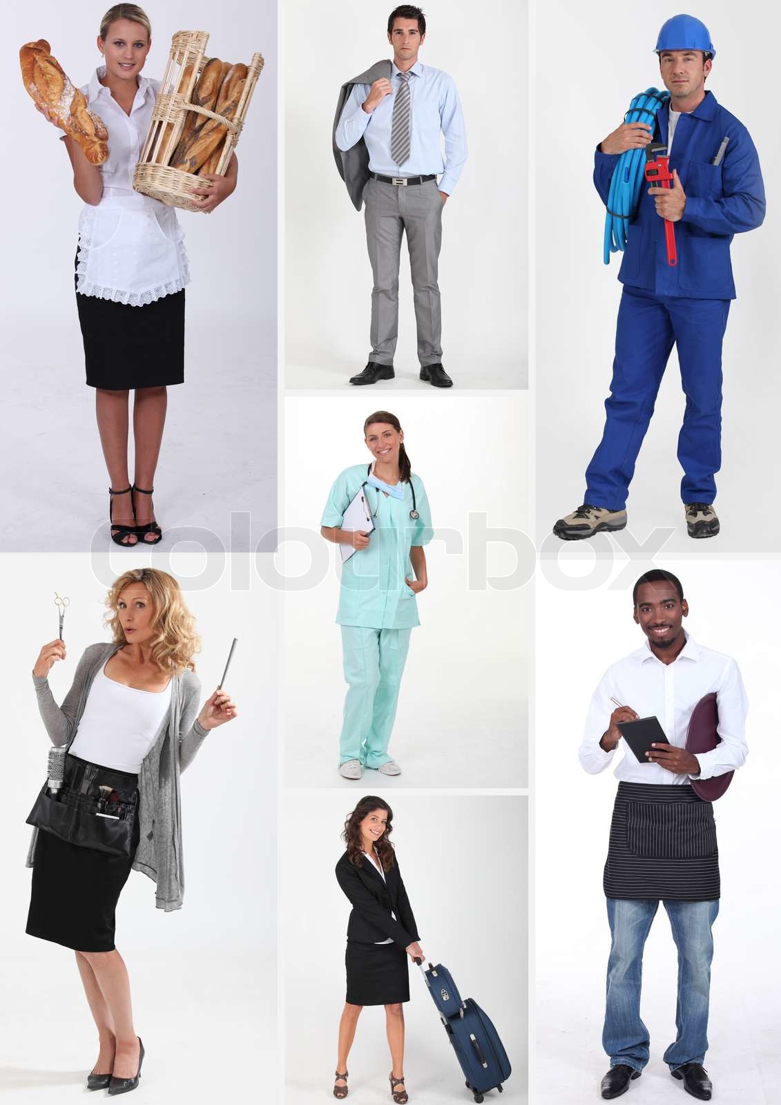 Montage of various professions | Stock image | Colourbox