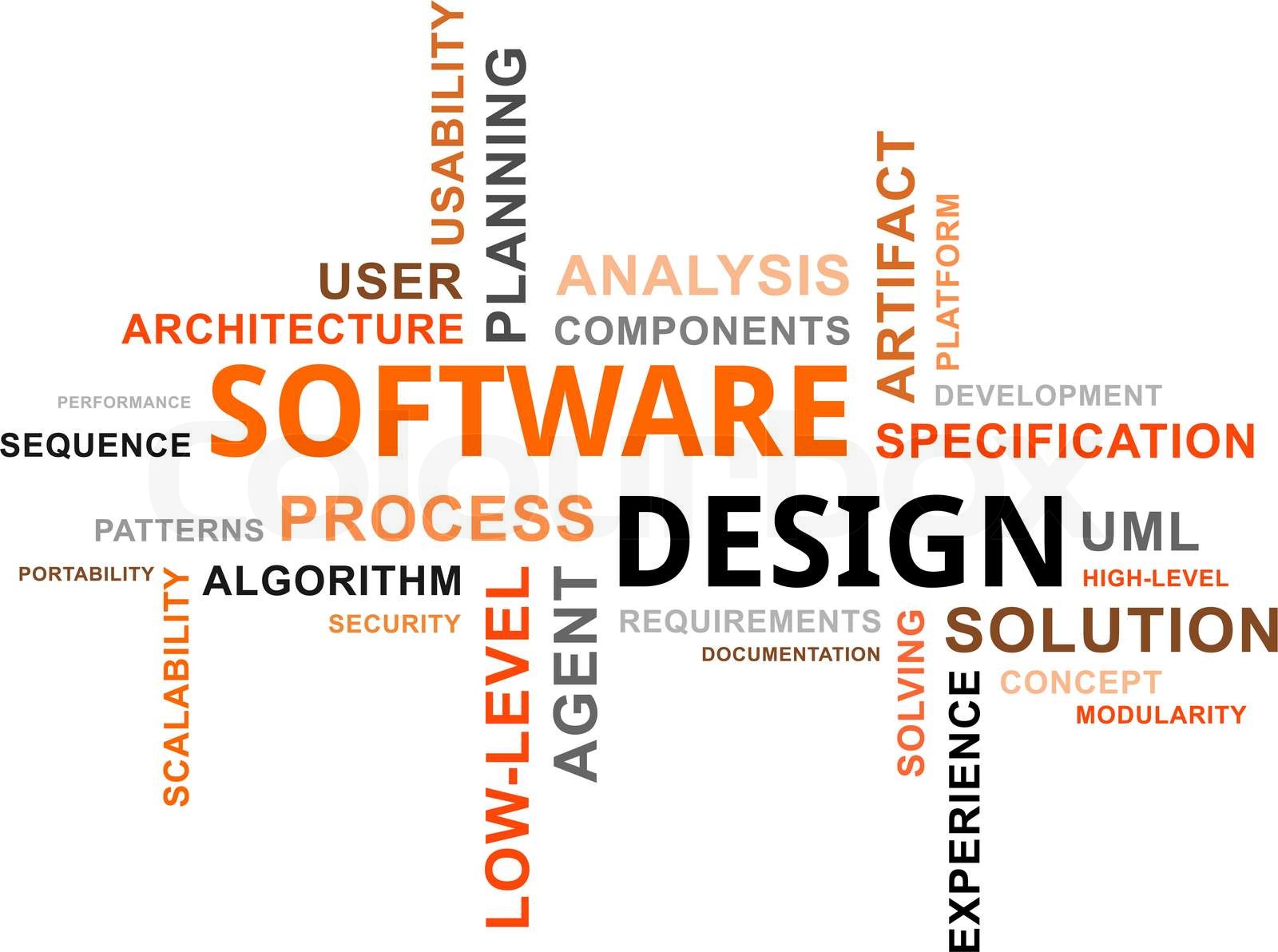 Word Cloud - Software Design | Stock vector | Colourbox
