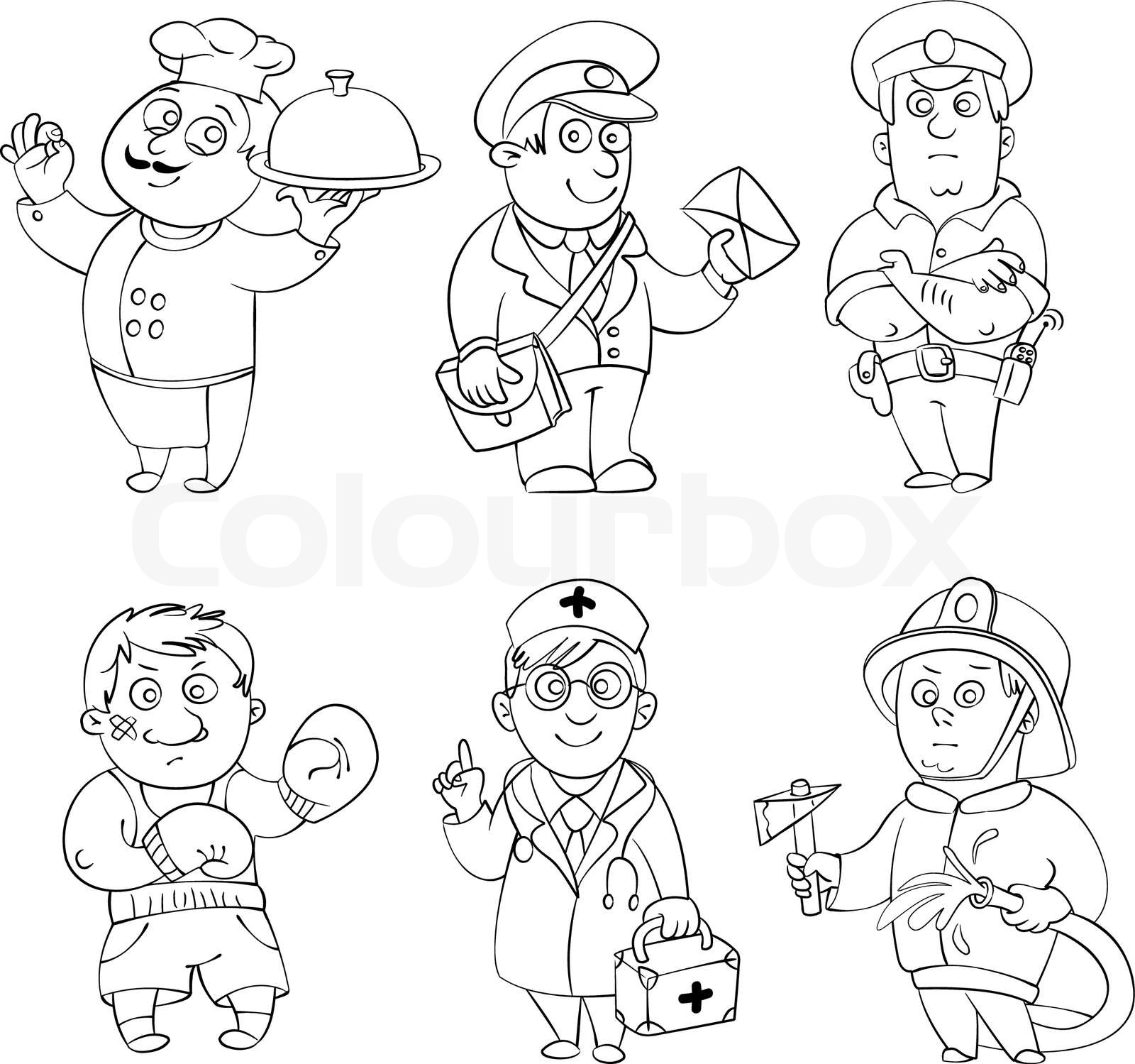 Professions. Coloring book | Stock vector | Colourbox