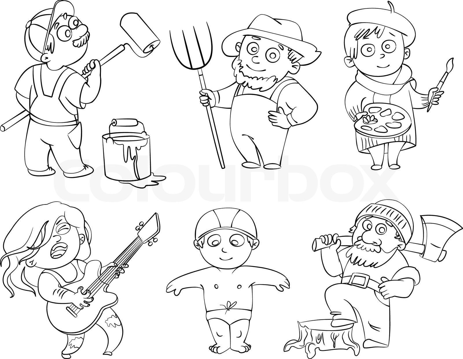 Professions. Coloring book | Stock vector | Colourbox