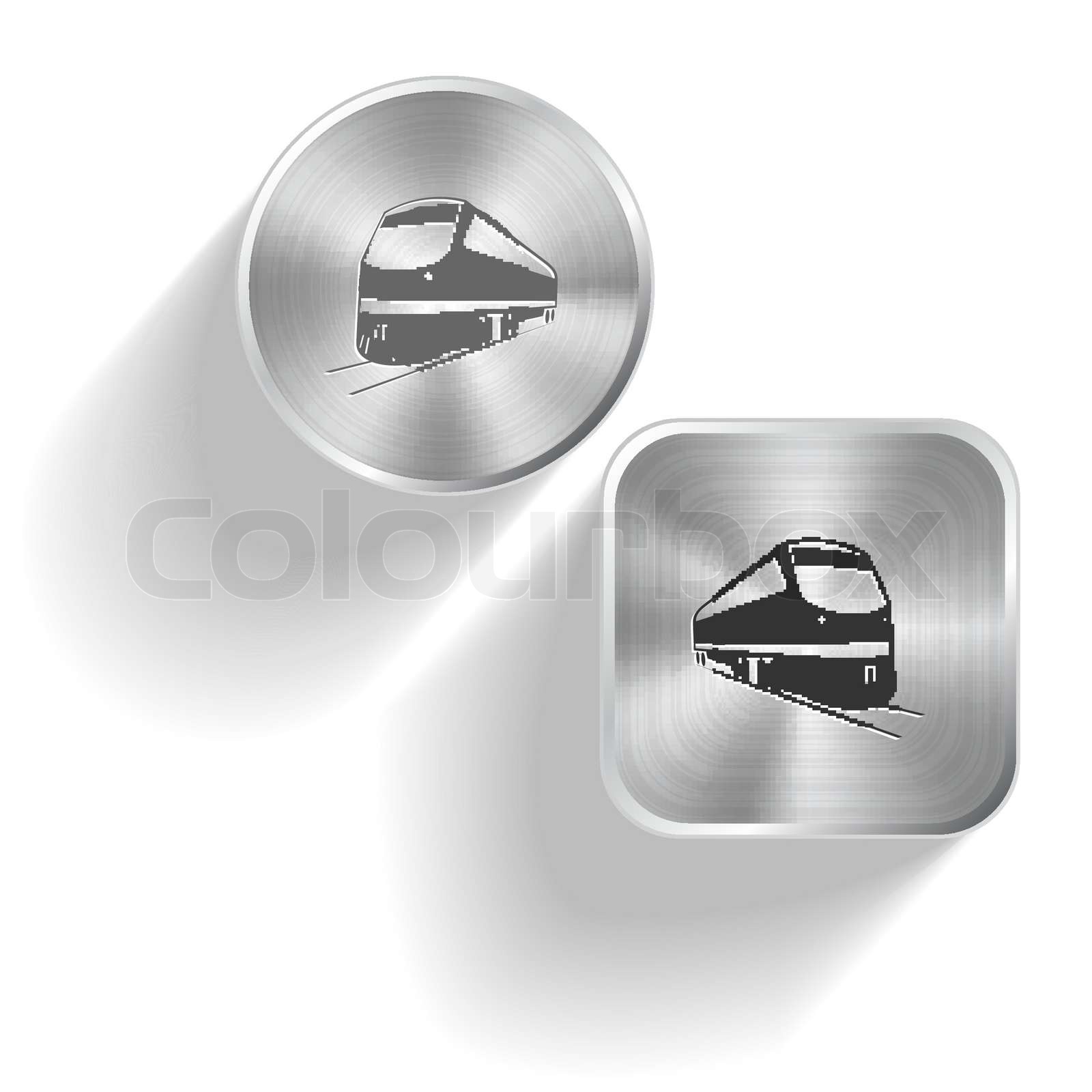 Train. Vector set steel buttons | Stock vector | Colourbox