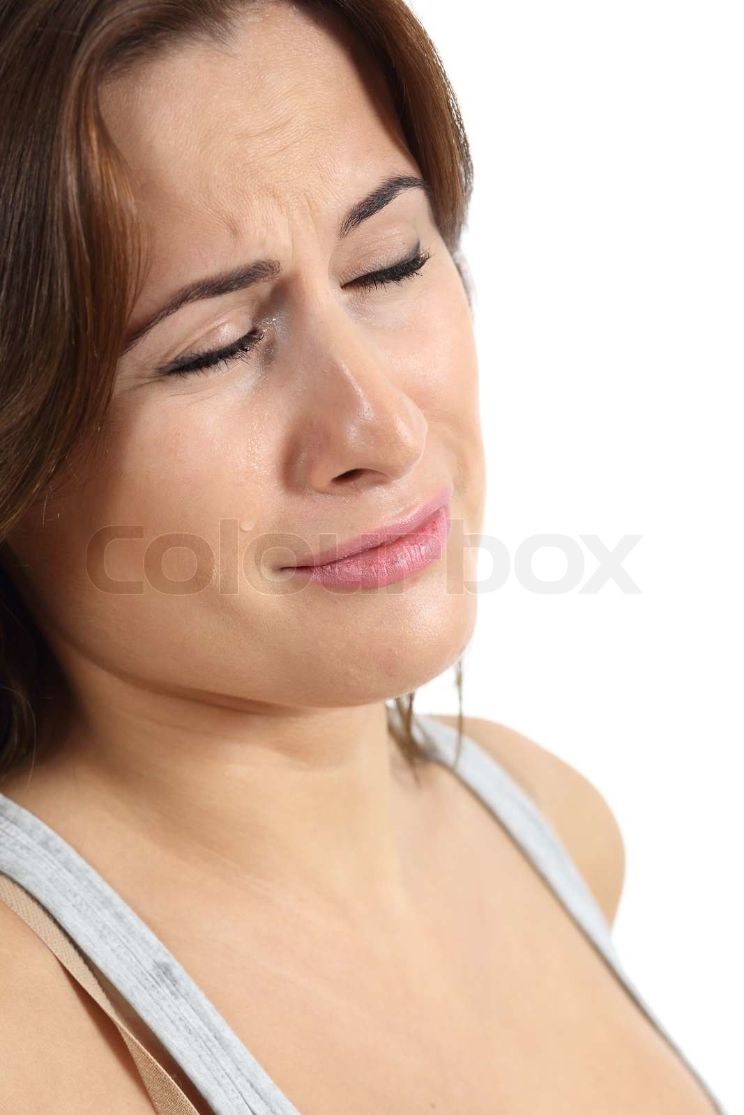 Portrait of a woman crying in tears | Stock image | Colourbox