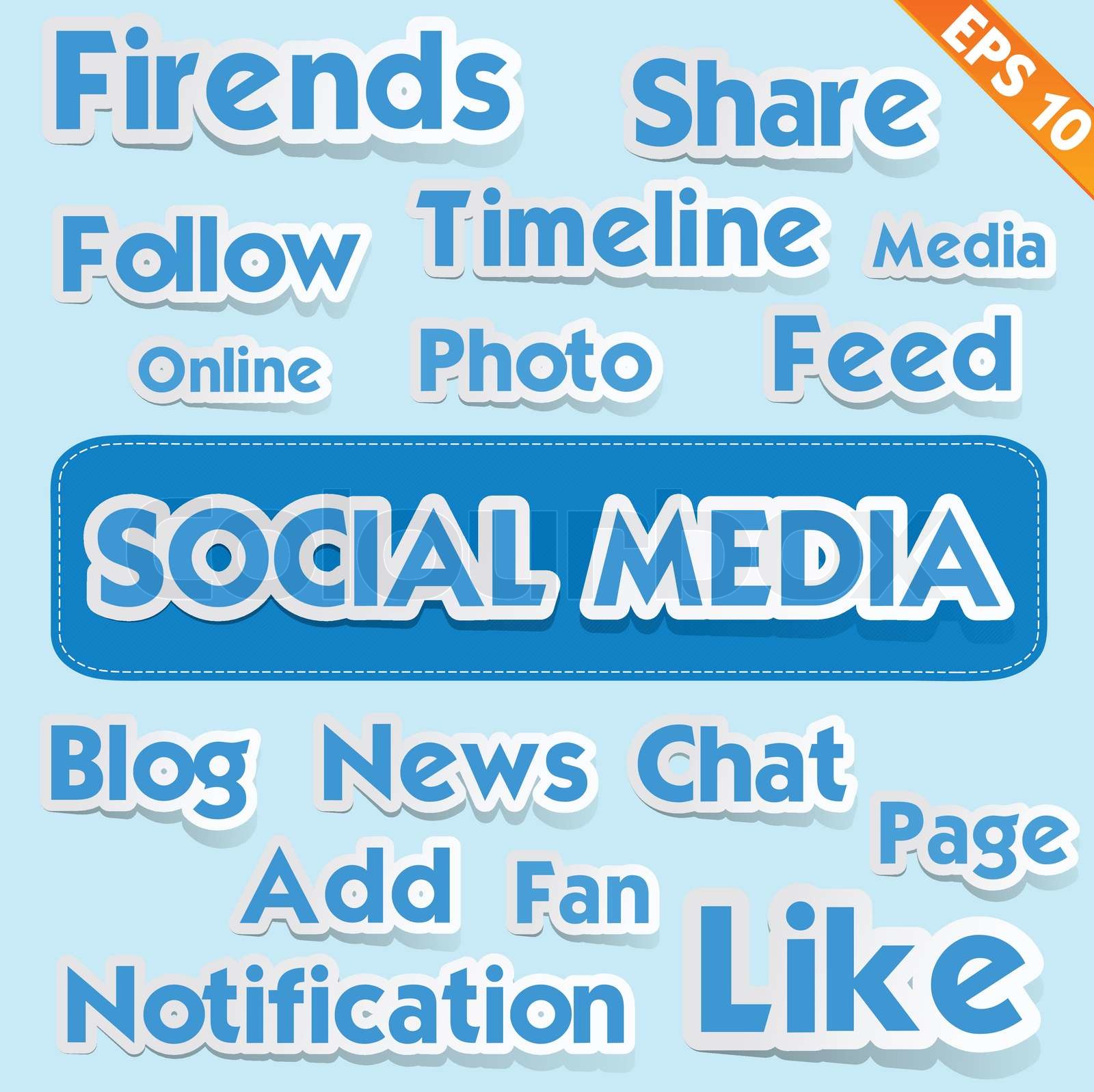 Social media wording - Vector illustration - EPS10 | Stock vector ...