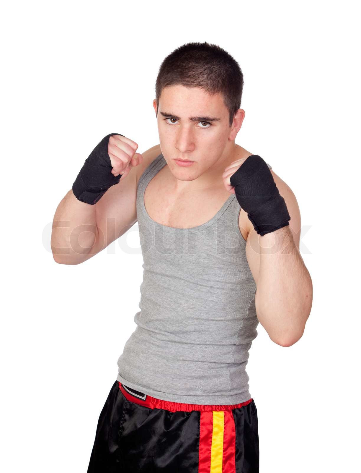 Young Kickboxer with many muscle | Stock image | Colourbox