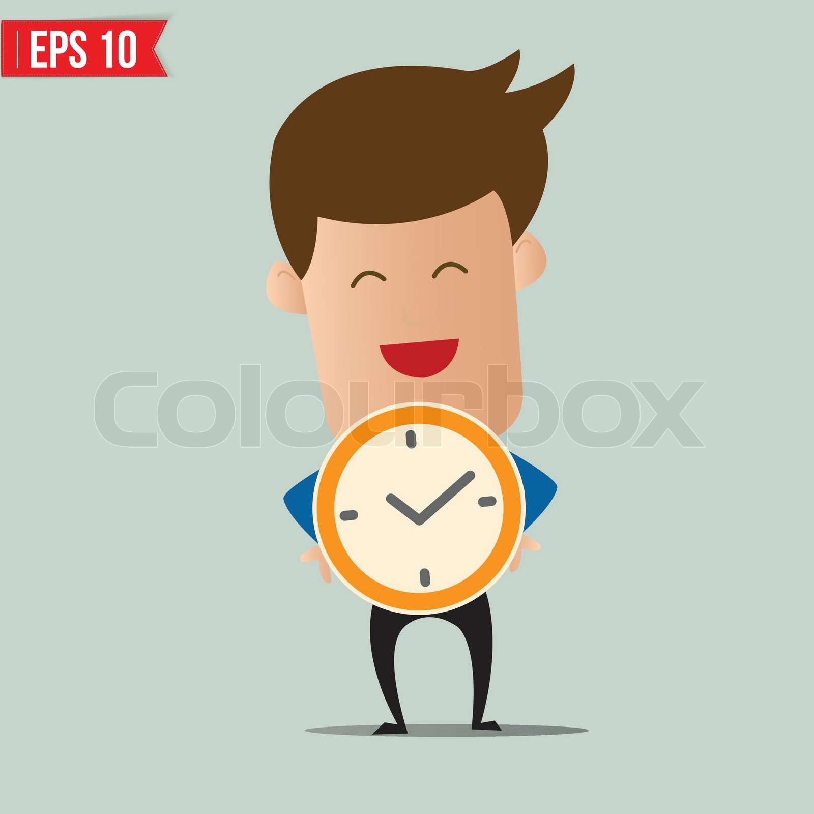 Business man holding clock - Vector illustration - EPS10 | Stock vector ...