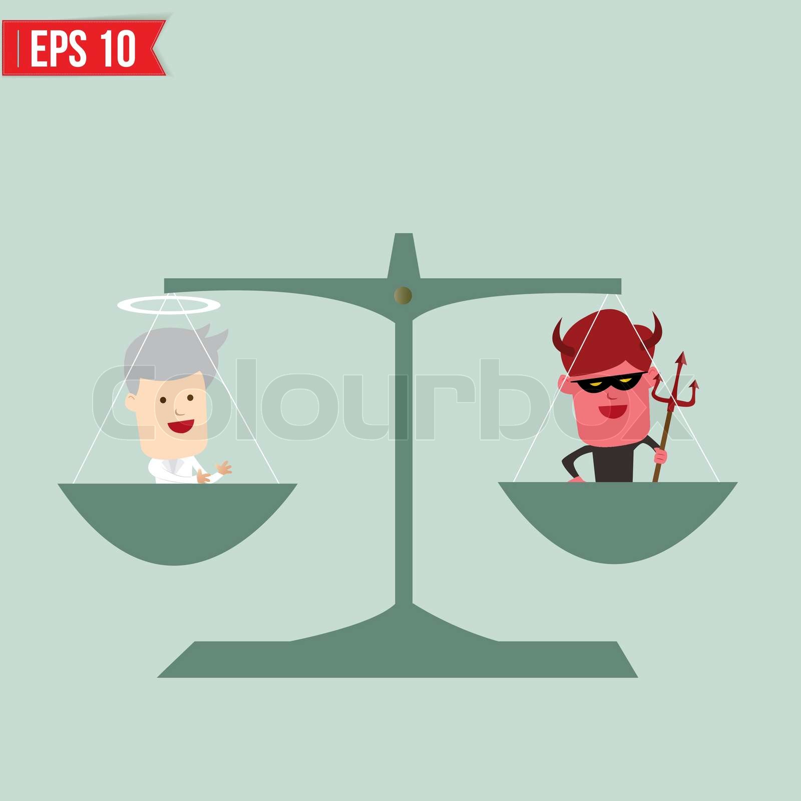 Balance of good and bad concept - Vector illustration - EPS10 | Stock ...