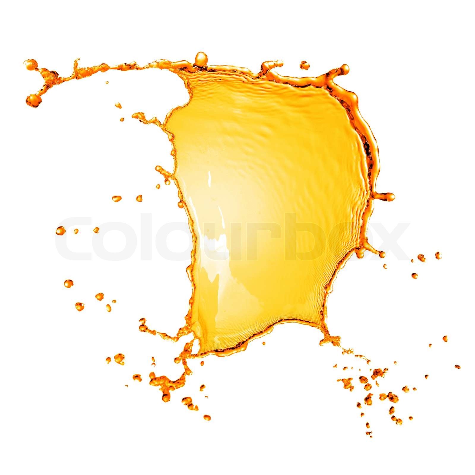 orange water splash isolated on white | Stock image | Colourbox