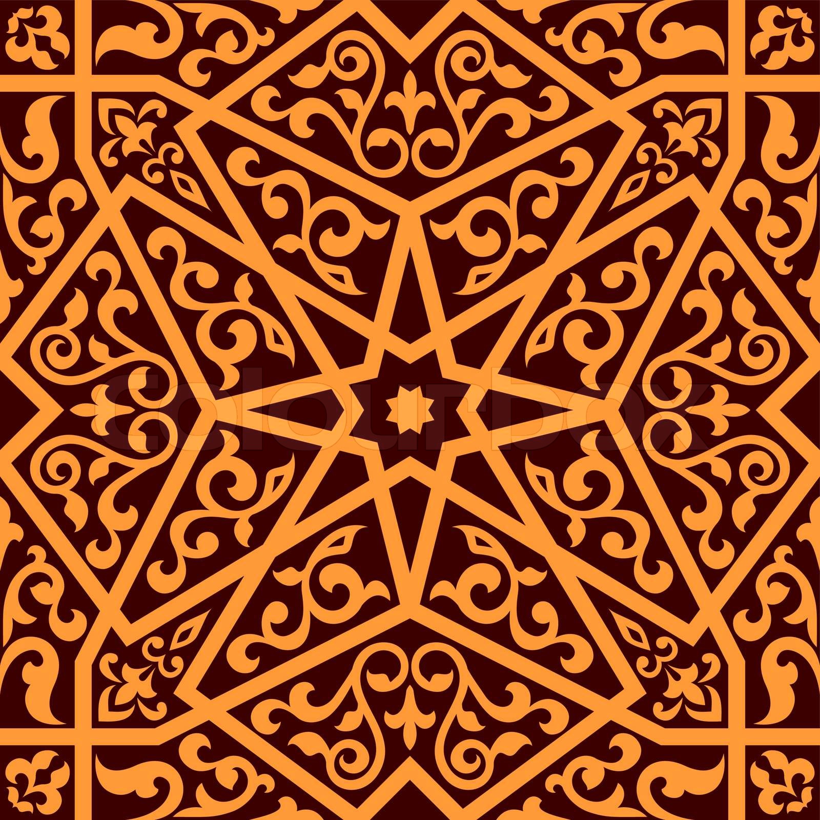 Arabian seamless pattern with a central star | Stock vector | Colourbox