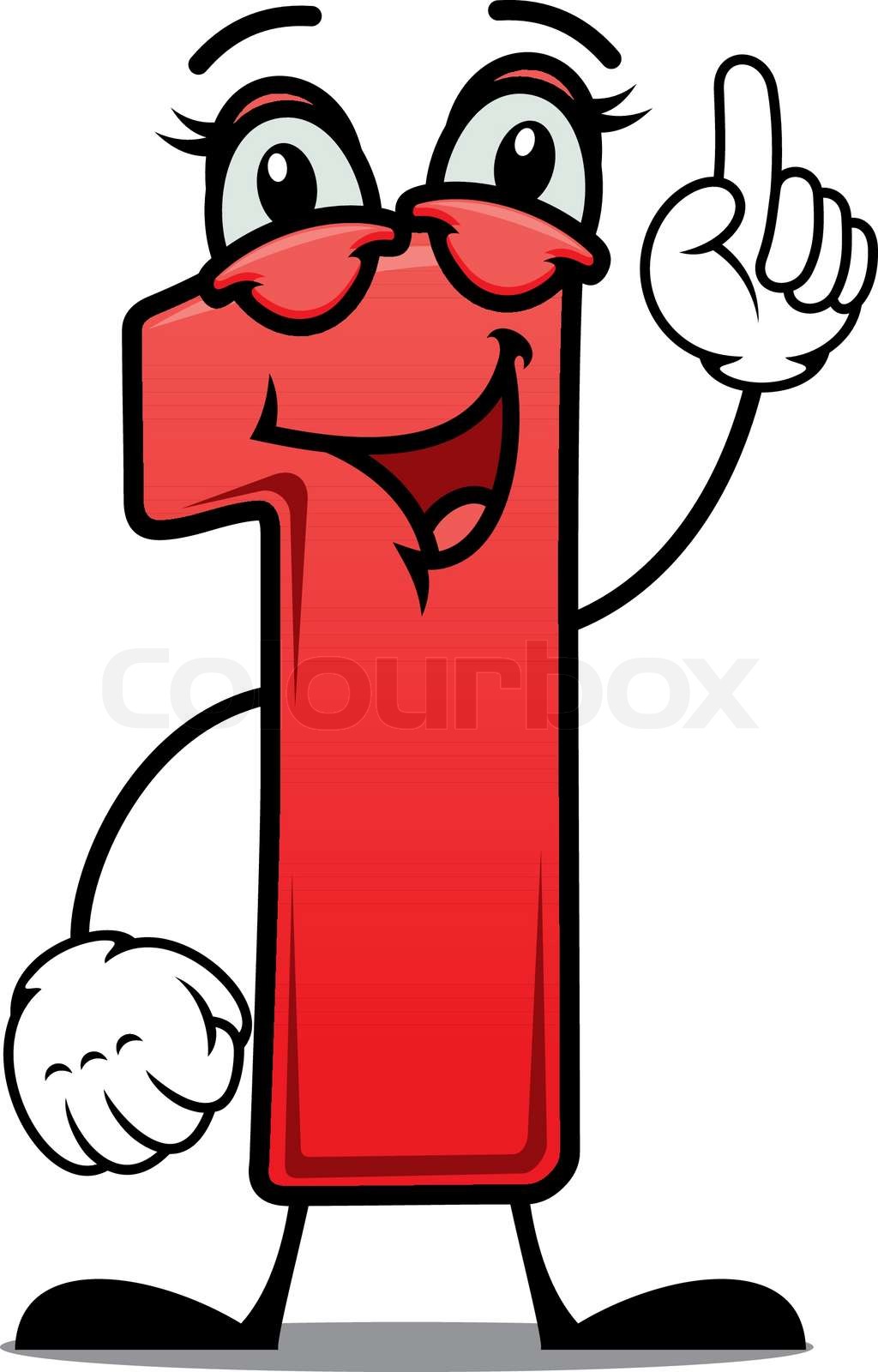 Cute number 1 character | Stock vector | Colourbox