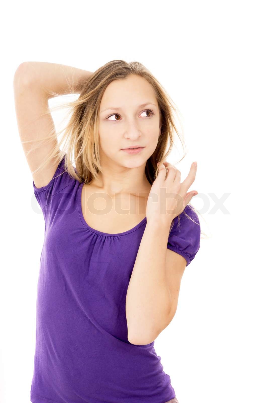 beautiful girl poses standing | Stock image | Colourbox