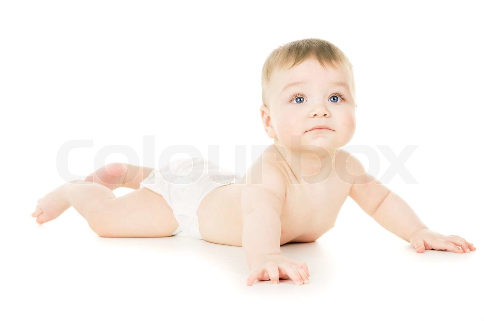 happy little baby, crawling | Stock image | Colourbox