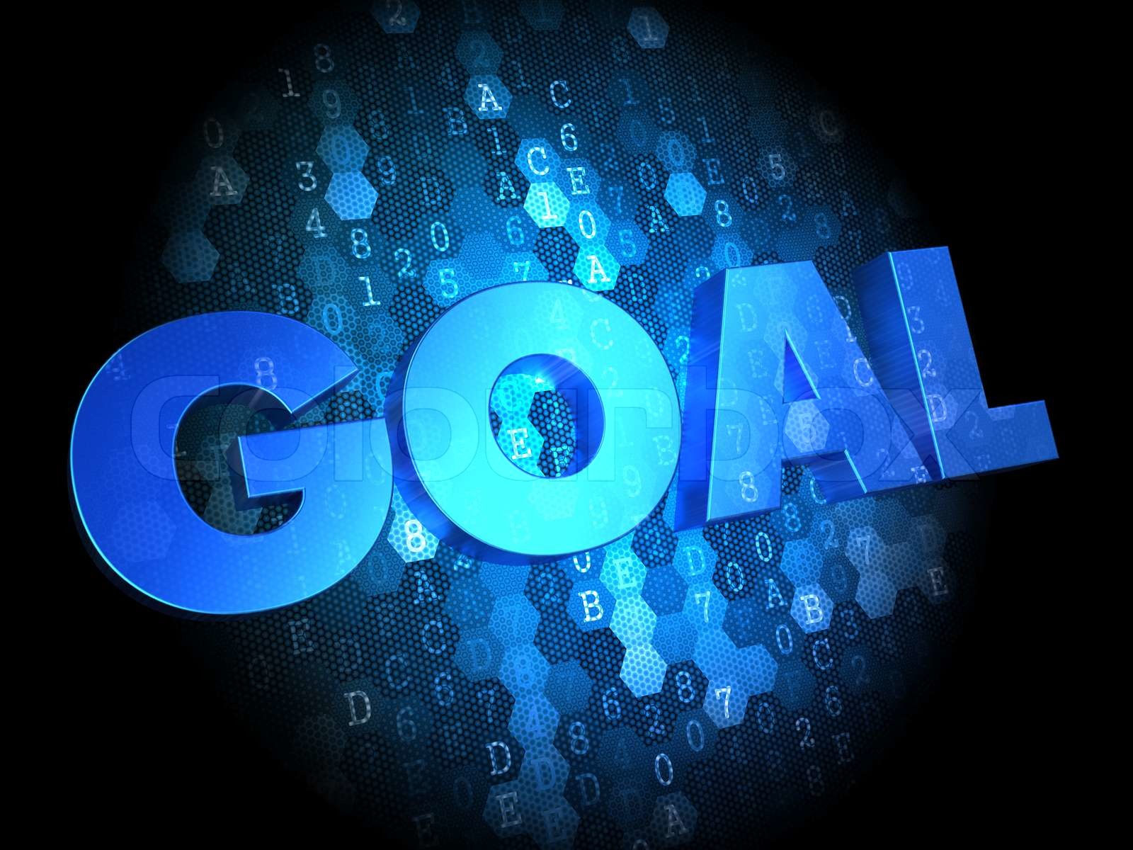 Goal on Dark Digital Background. | Stock image | Colourbox