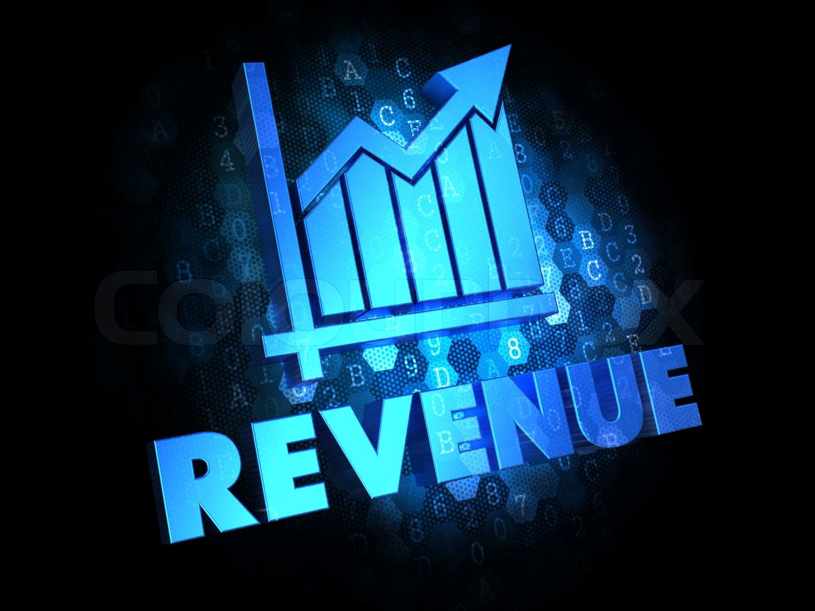 Revenue Concept on Dark Digital Background. | Stock image | Colourbox