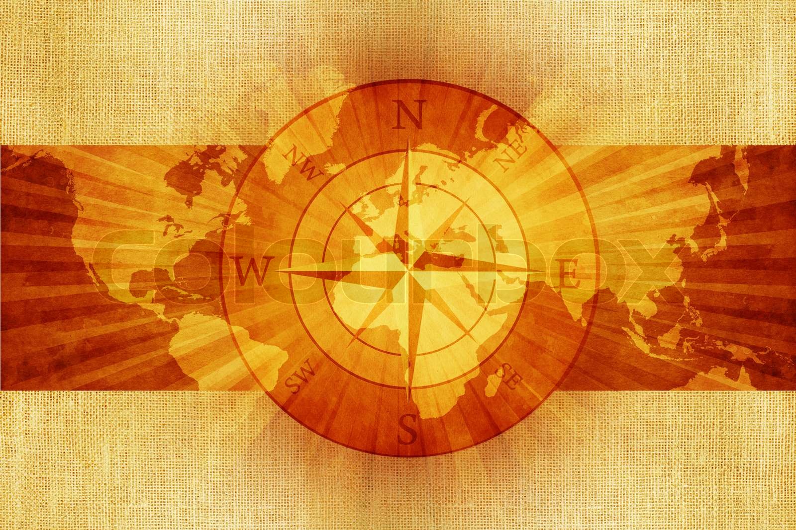 World Compass on Canvas | Stock image | Colourbox