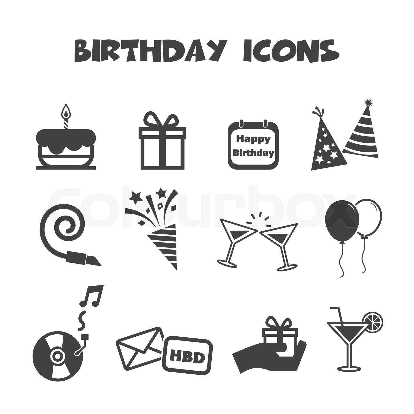 birthday icons | Stock vector | Colourbox