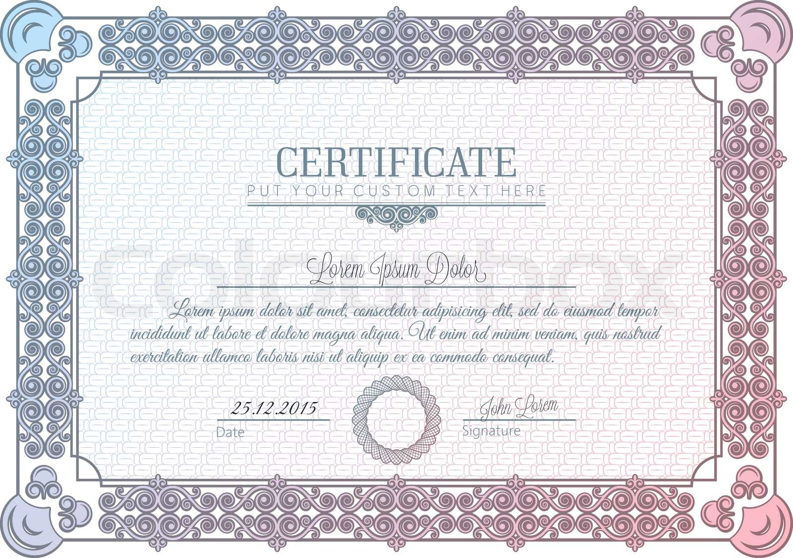 certificate frame charter diploma | Stock vector | Colourbox