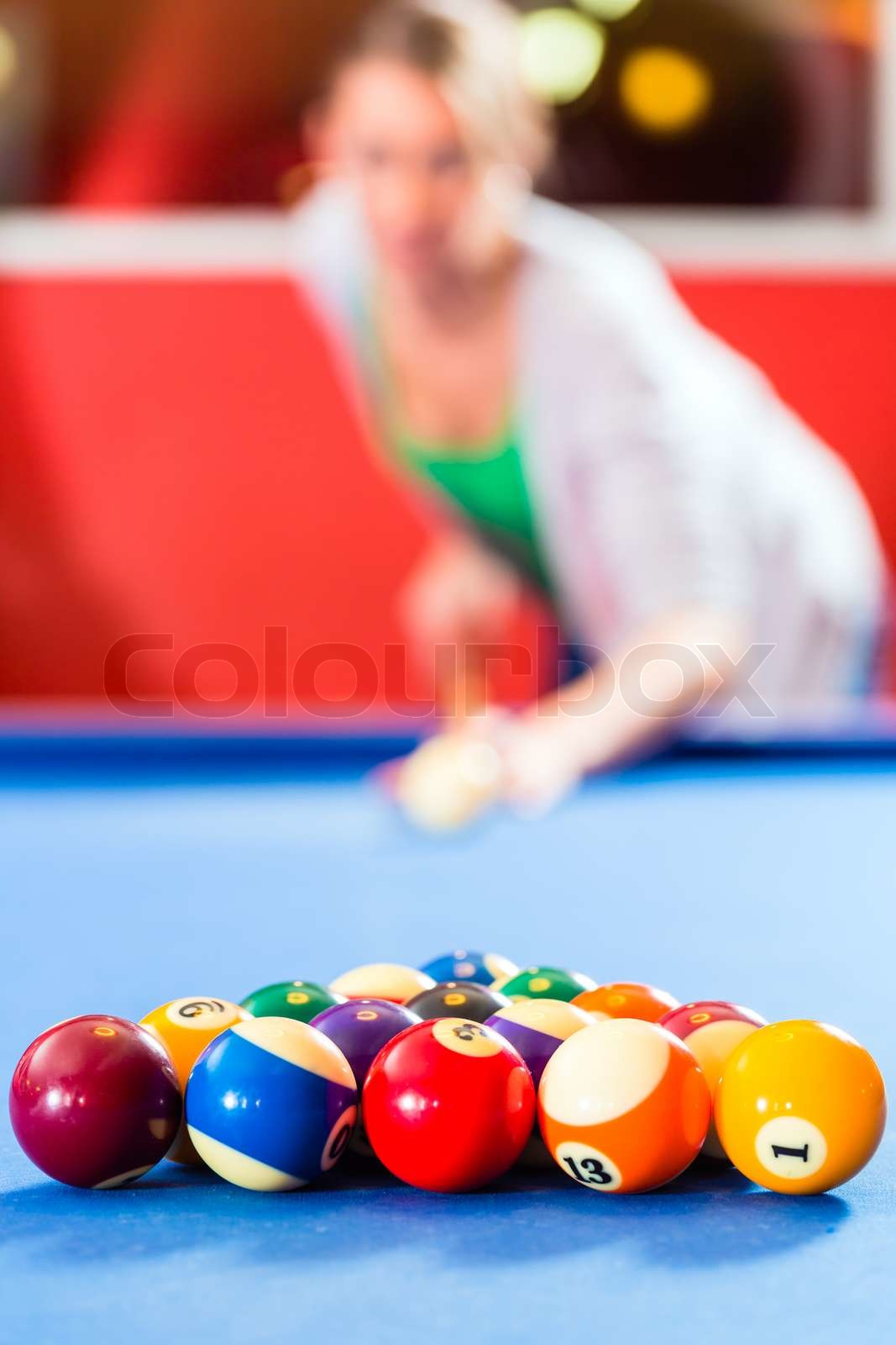People playing pool billiard game | Stock image | Colourbox