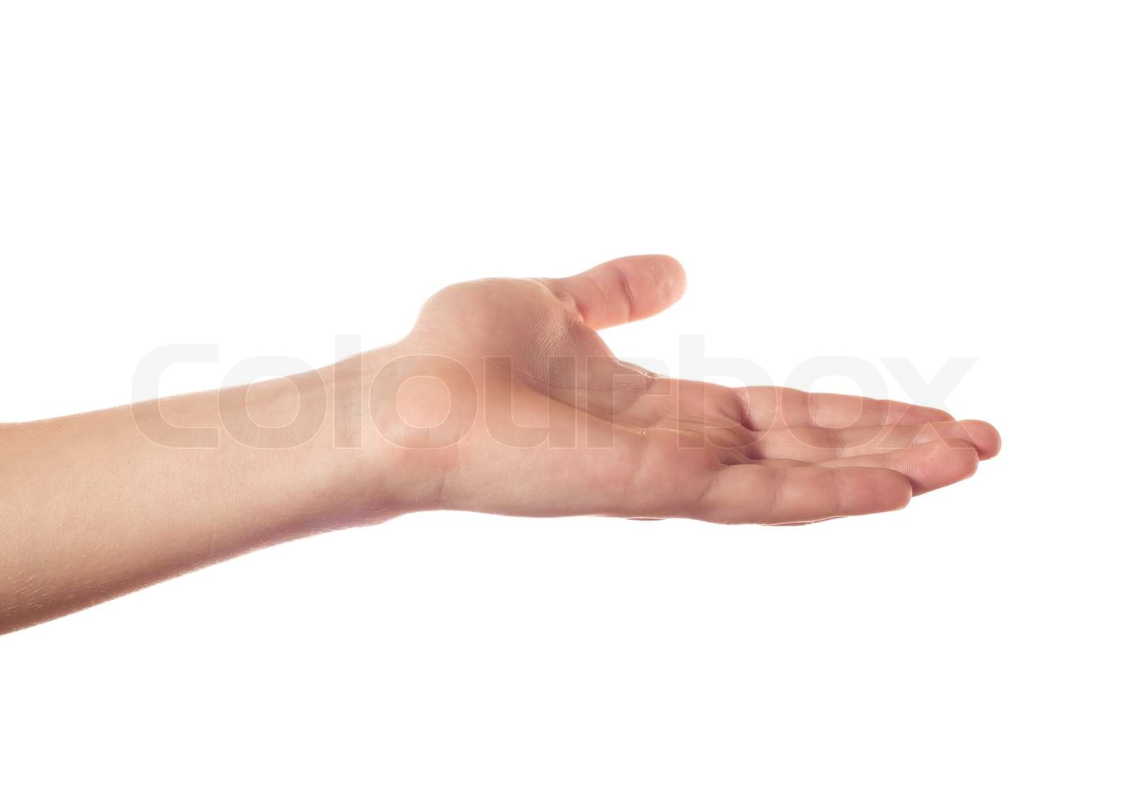 One human hand that wants something | Stock image | Colourbox