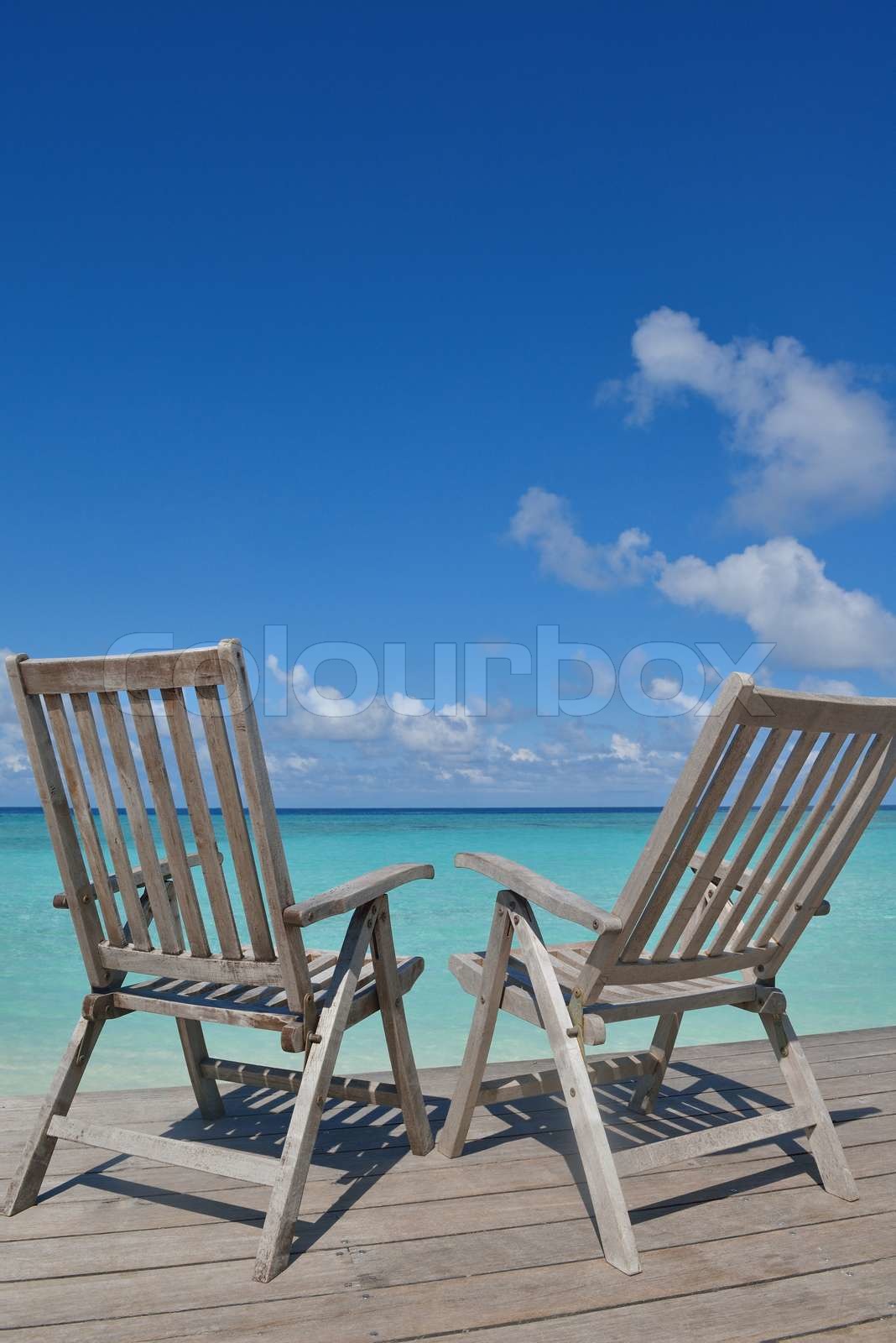 tropical beach chairs | Stock image | Colourbox