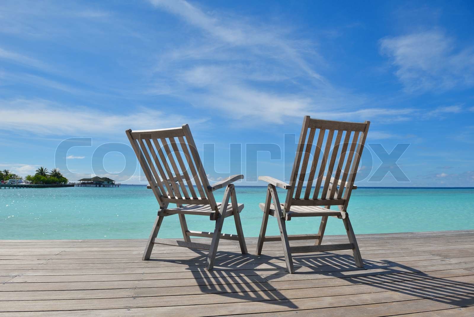 tropical beach chairs | Stock image | Colourbox