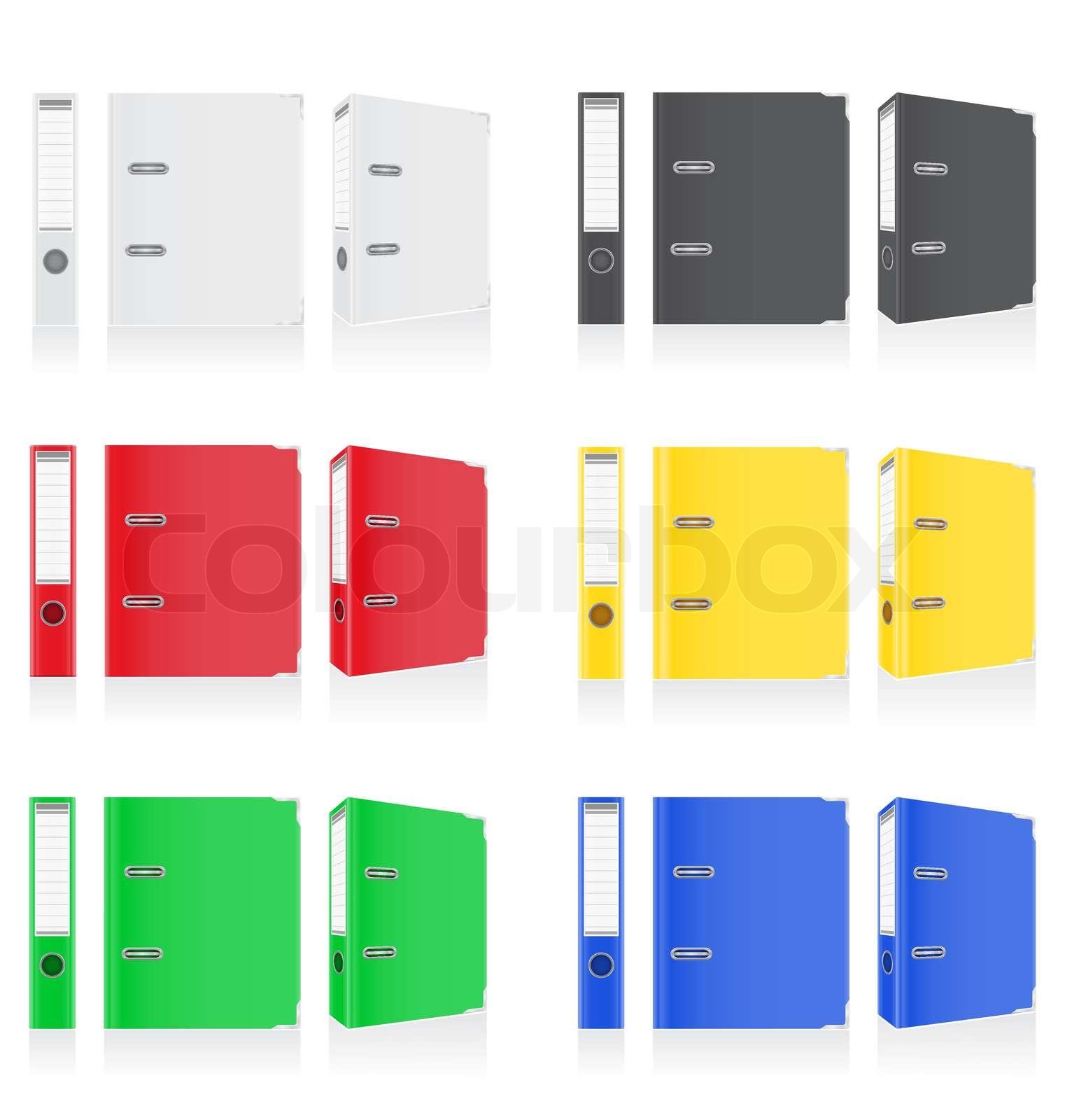 folder colors binder metal rings for office vector illustration | Stock ...