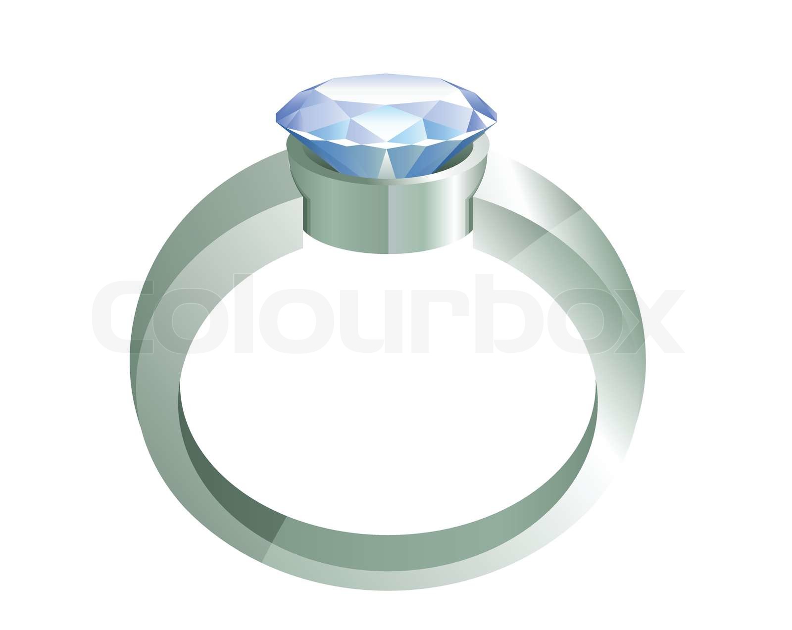 silver ring with diamond | Stock vector | Colourbox