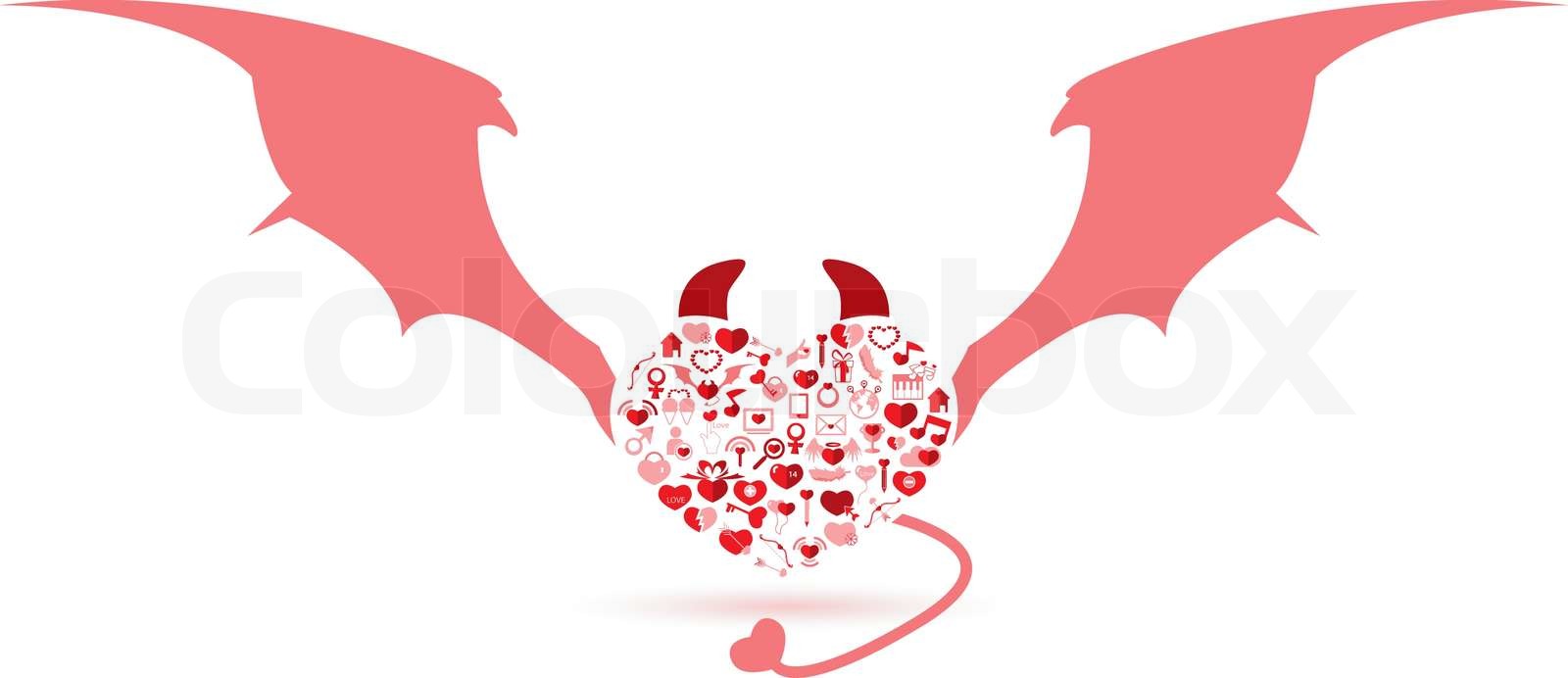 The Devil Valentine's day, Love icon | Stock vector | Colourbox