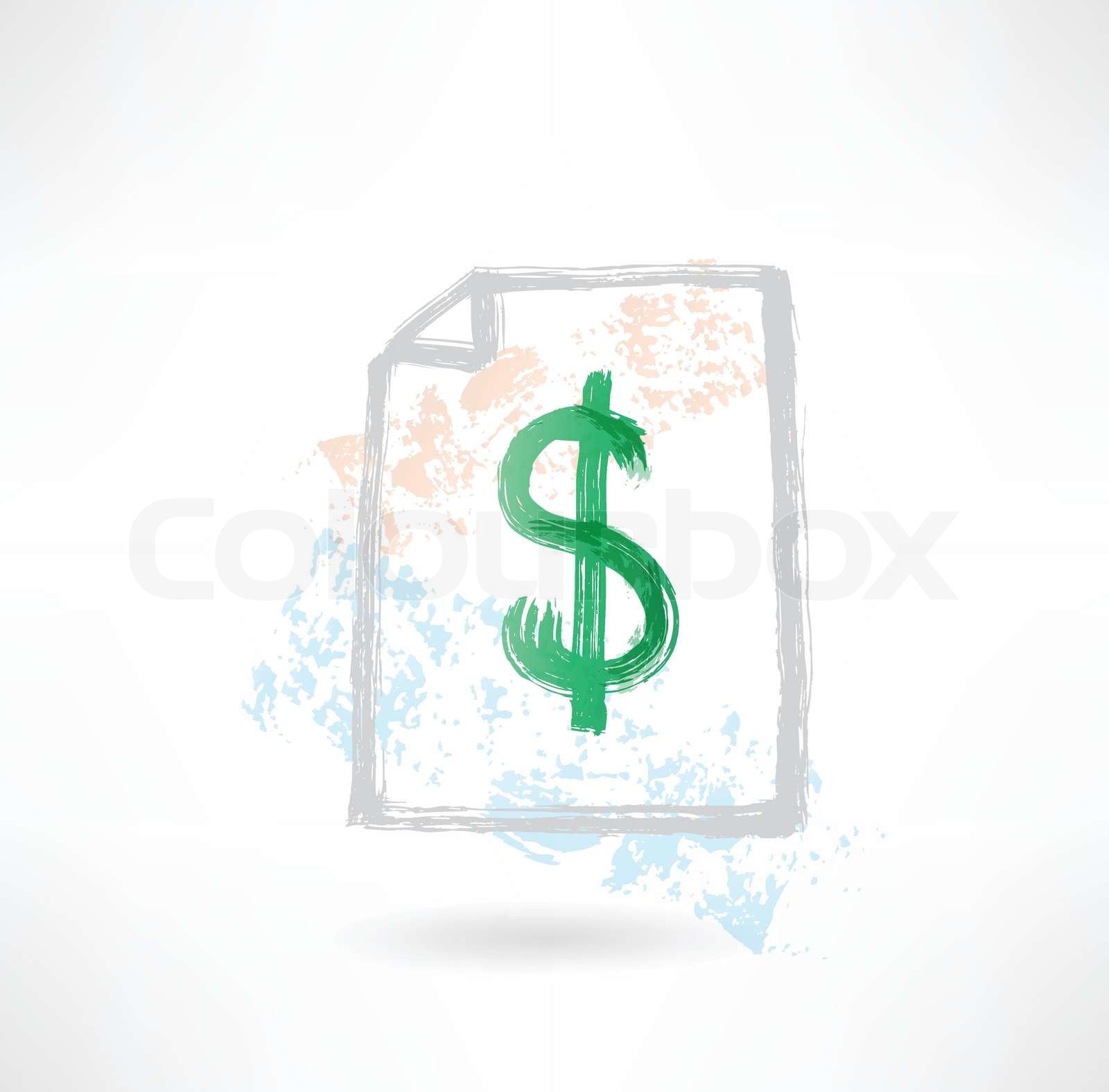 Paper dollar grunge icon | Stock vector | Colourbox