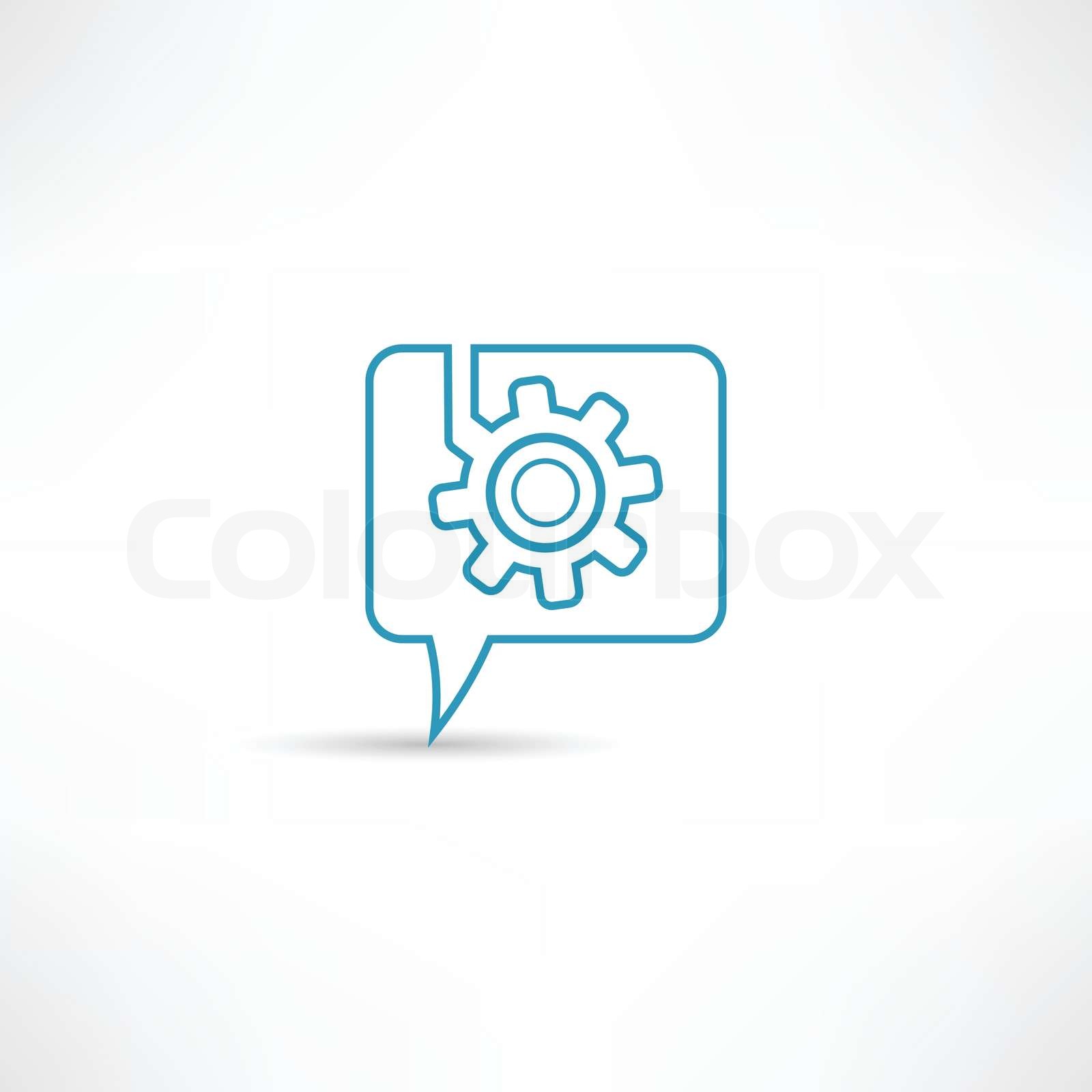 One gear into speech bubble | Stock vector | Colourbox