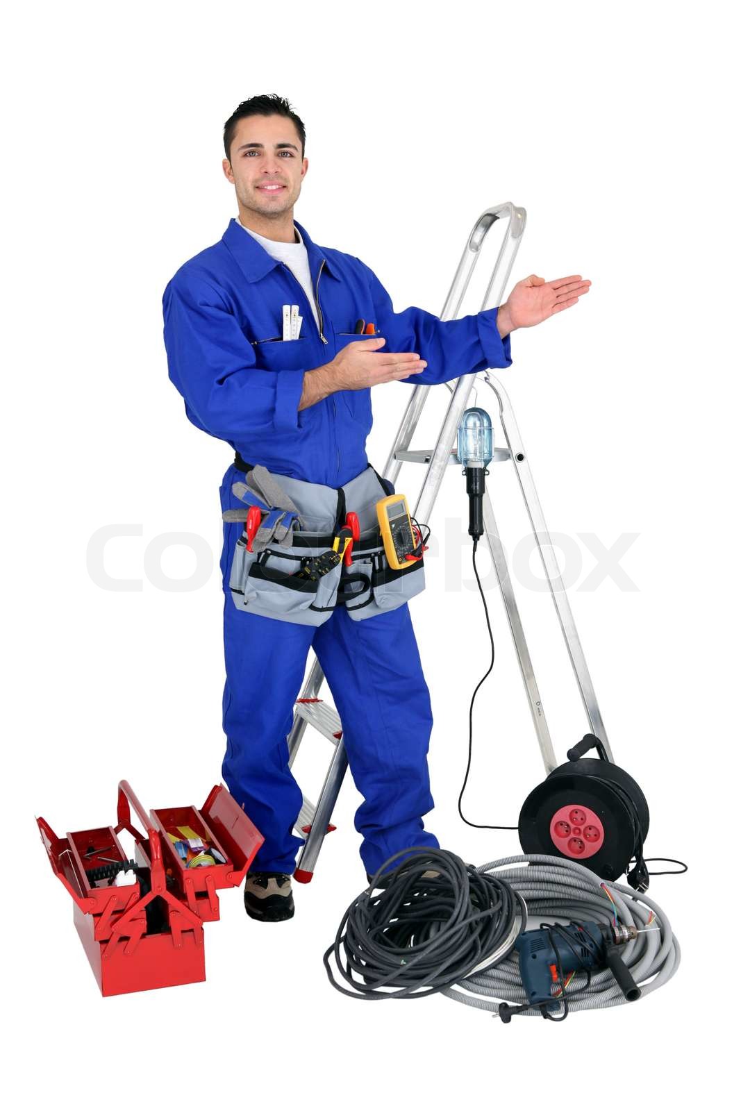 gut ausgestattete junge Handwerker | Stock Bild | Colourbox