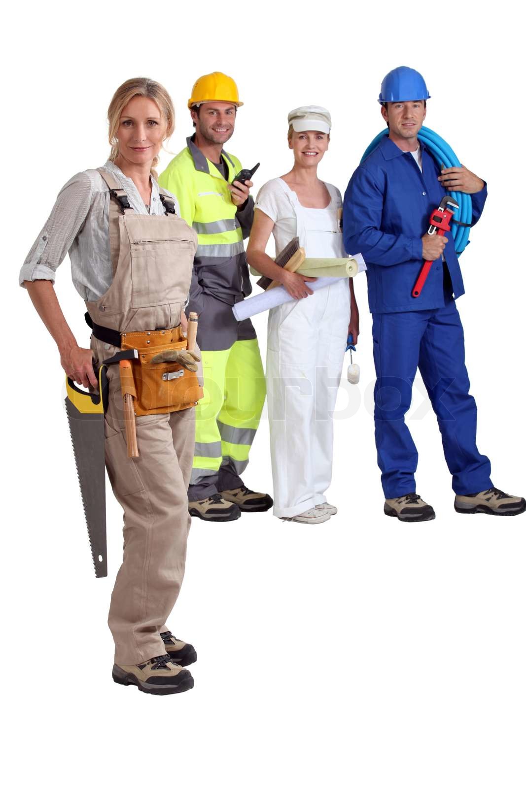 Manual workers stood together | Stock image | Colourbox