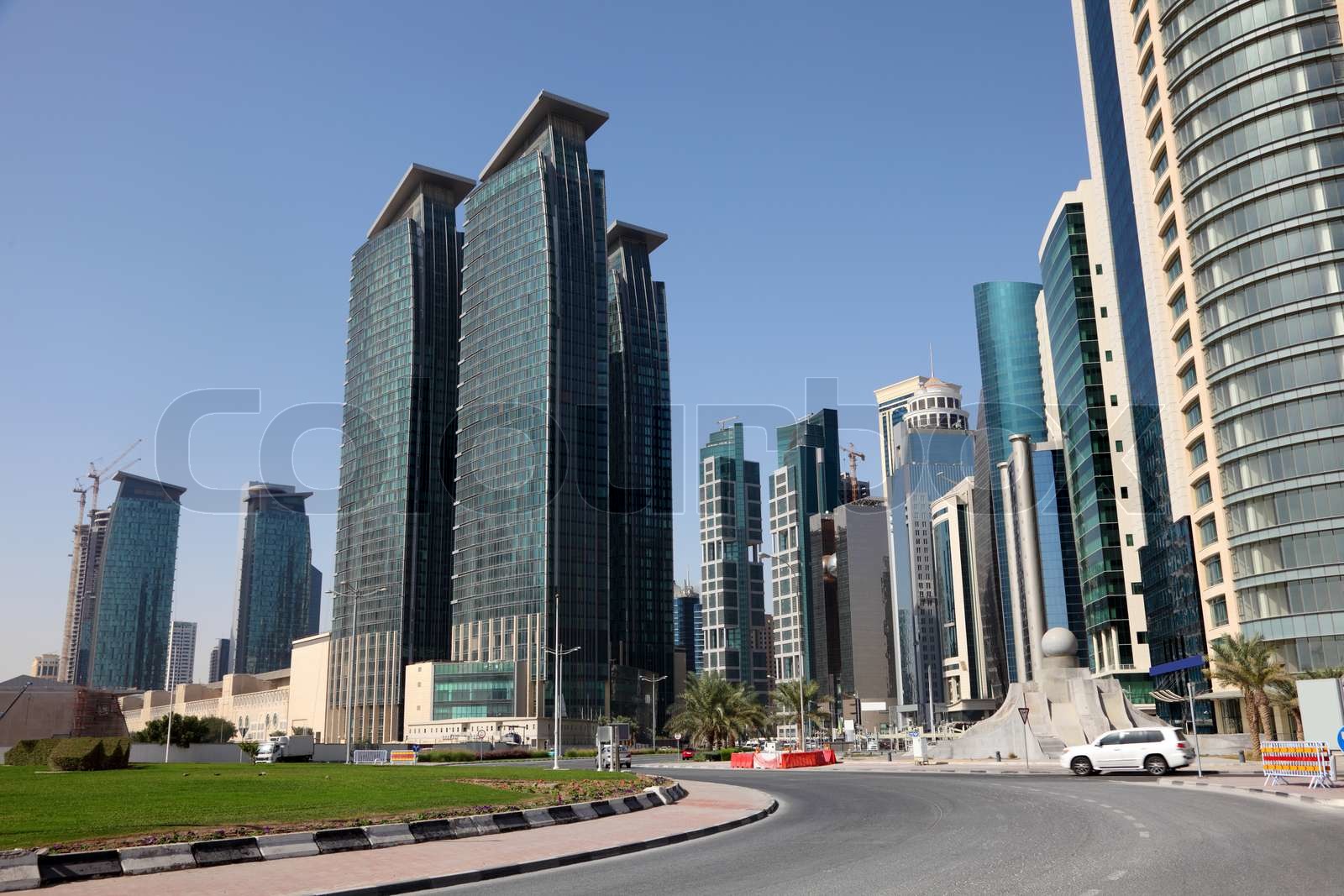 Street downtown in Doha, Qatar, Middle East | Stock image | Colourbox