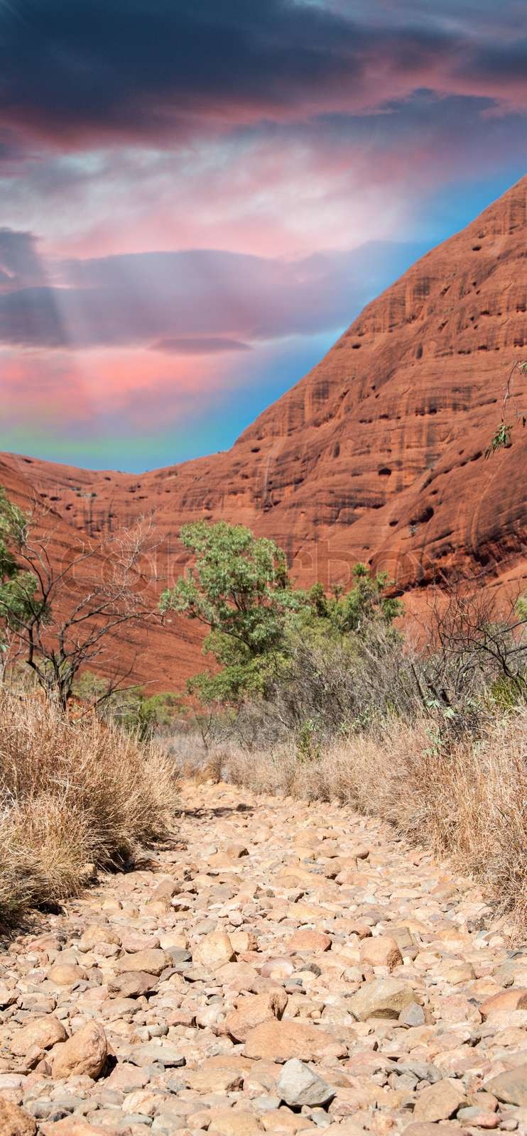 Northern Territory, Australia. Shapes of outback mountains and arid ...