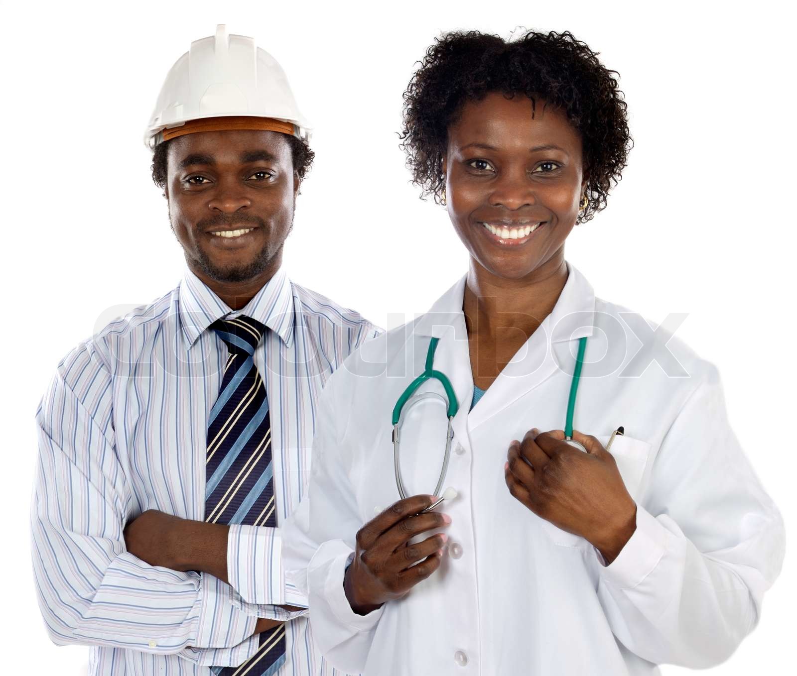 African americans doctor and engineer | Stock image | Colourbox