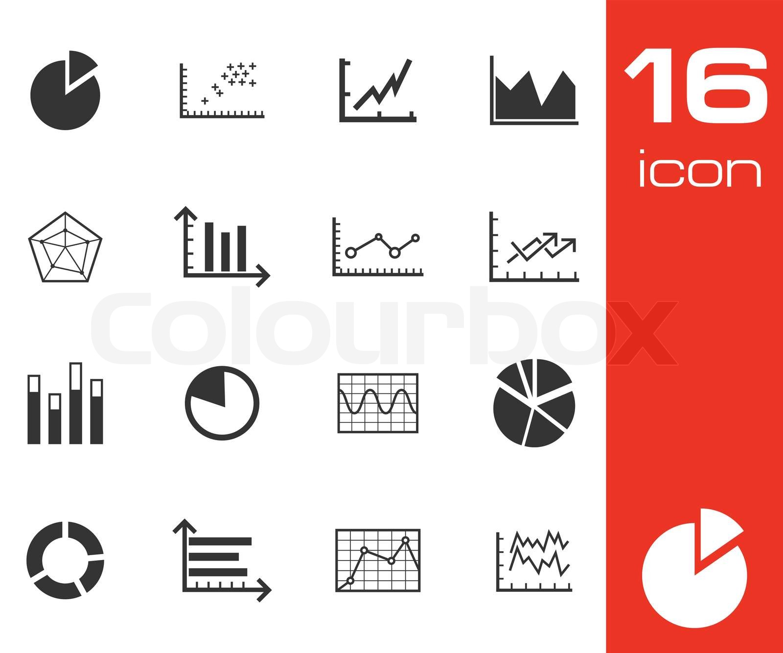 Vektor schwarz-Diagramm-Icons set auf weißem Hintergrund | Stock-Vektor ...