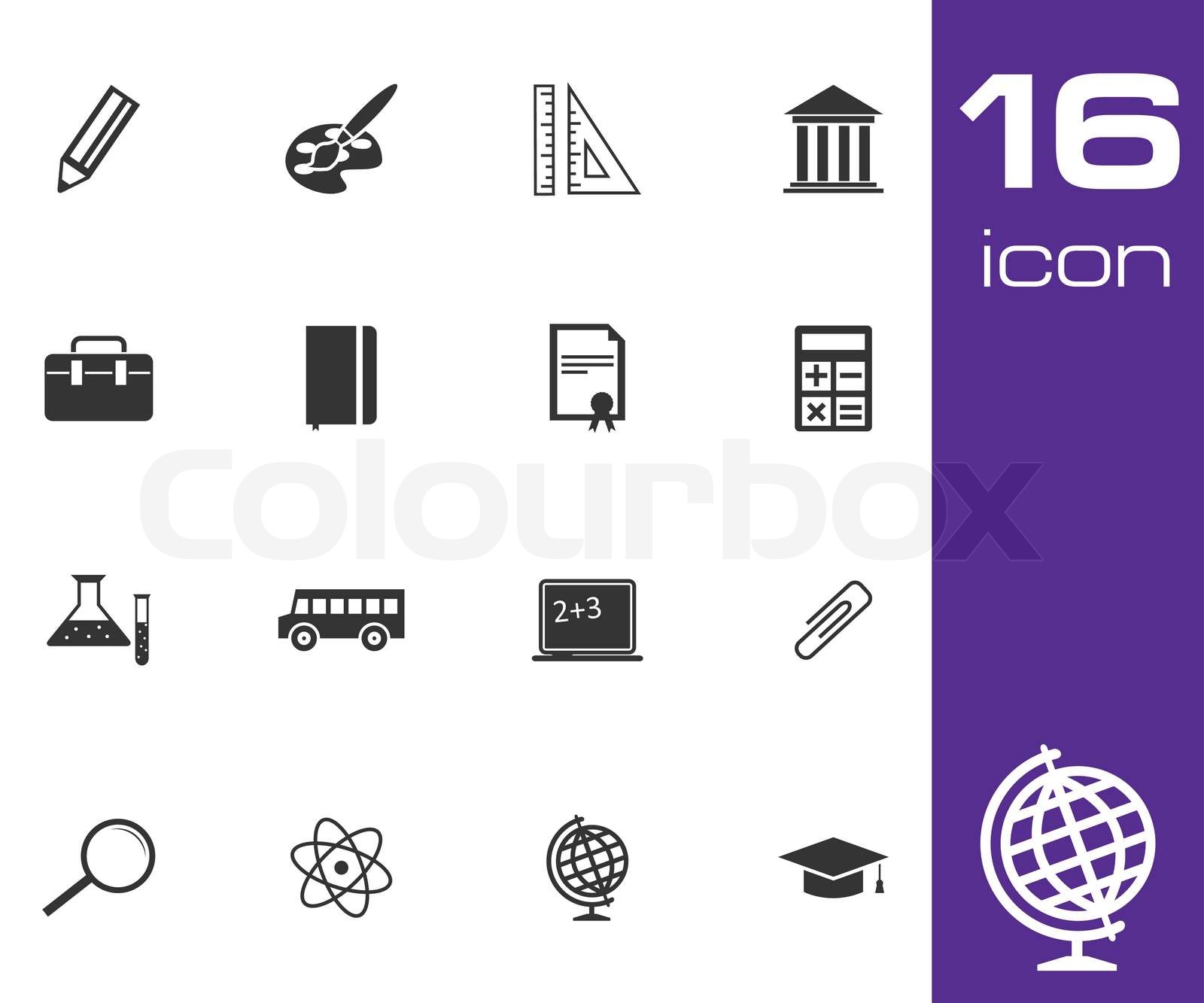 Vektor schwarz Bildung Symbolsatz auf weißem Hintergrund | Stock-Vektor ...