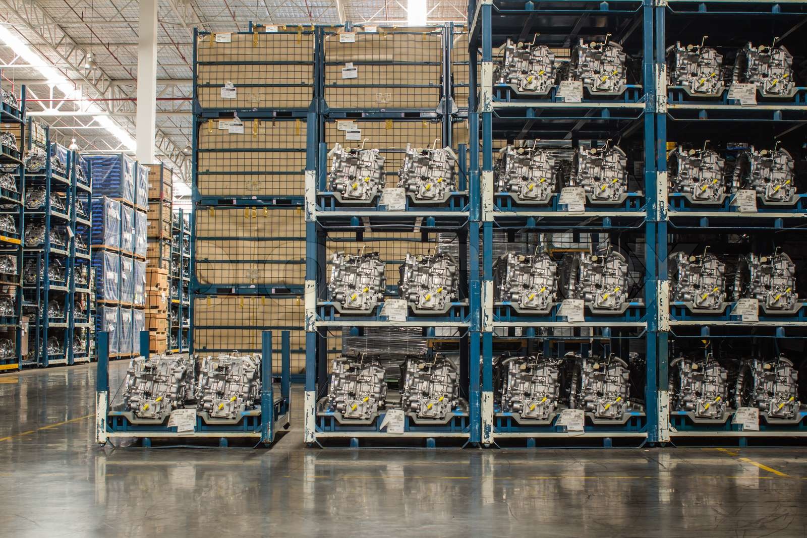 Warehouse of spare parts in car-care center | Stock image | Colourbox