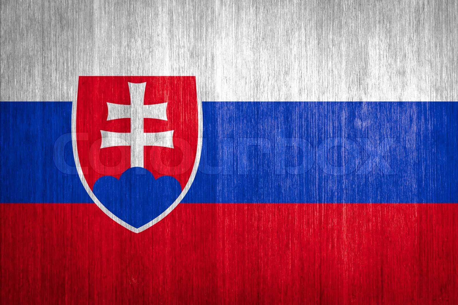 Slowakei Flagge auf Holz-Hintergrund | Stock Bild | Colourbox