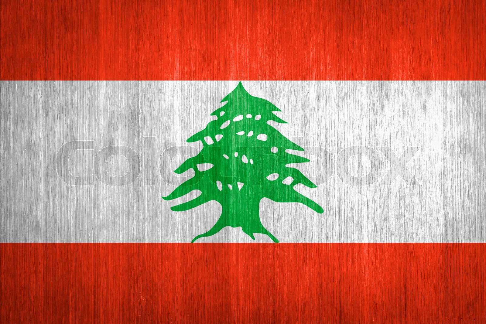 Libanon-Flagge auf Holz-Hintergrund | Stock Bild | Colourbox