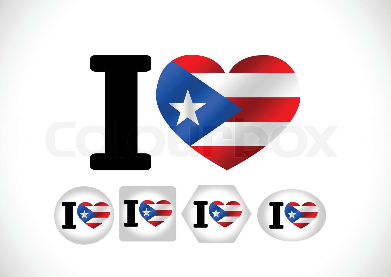Puerto Rico flag themes idea design | Stock vector | Colourbox