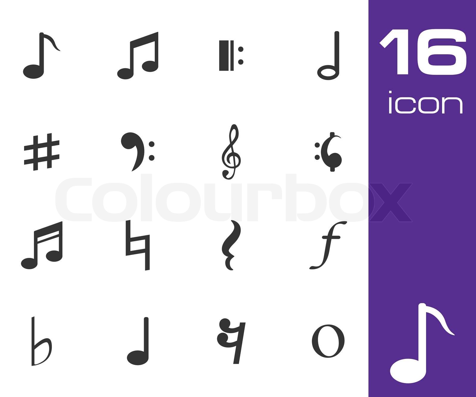 Vektor schwarz-Notizen-Icon-set | Stock-Vektor | Colourbox