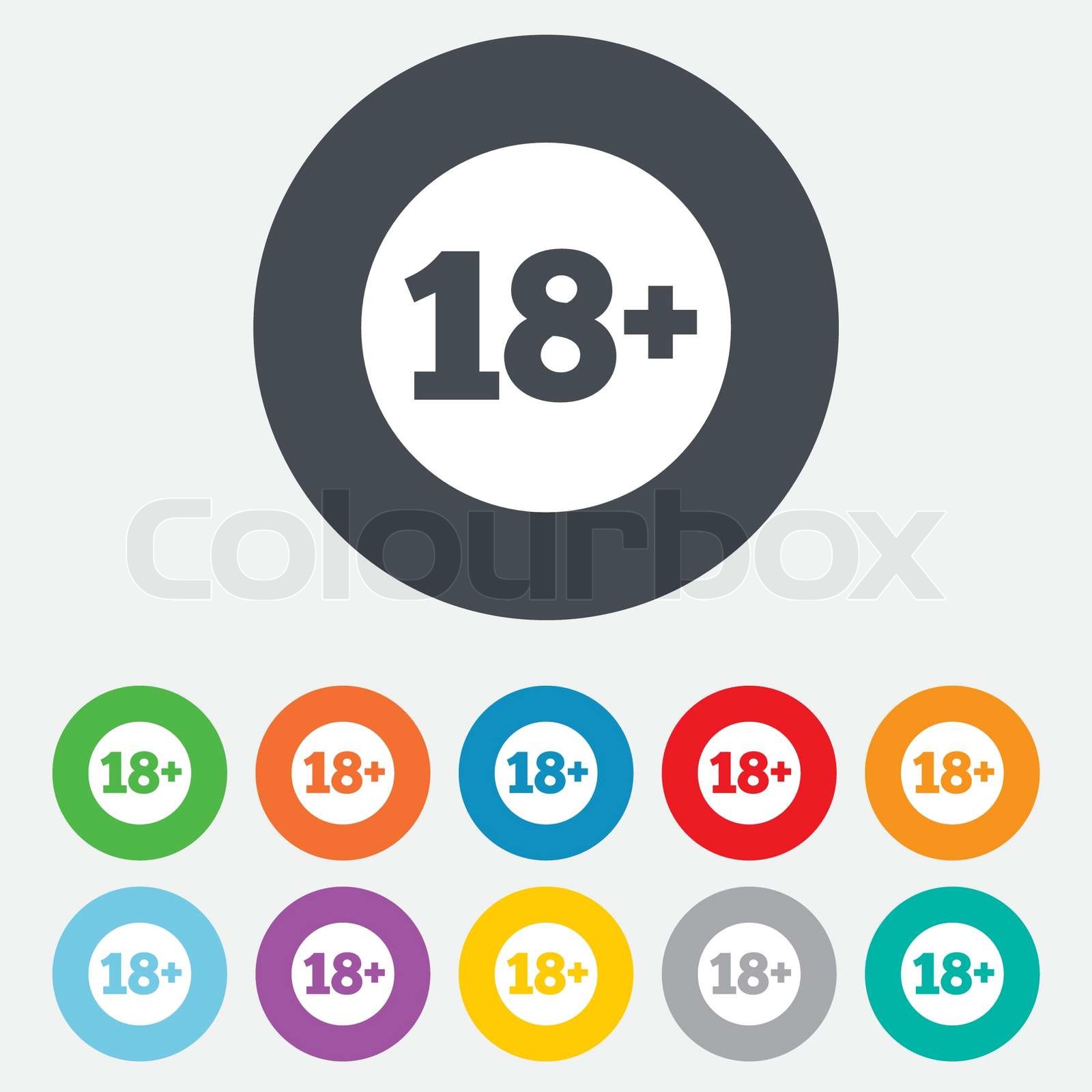 18 years old sign. Adults content. | Stock vector | Colourbox